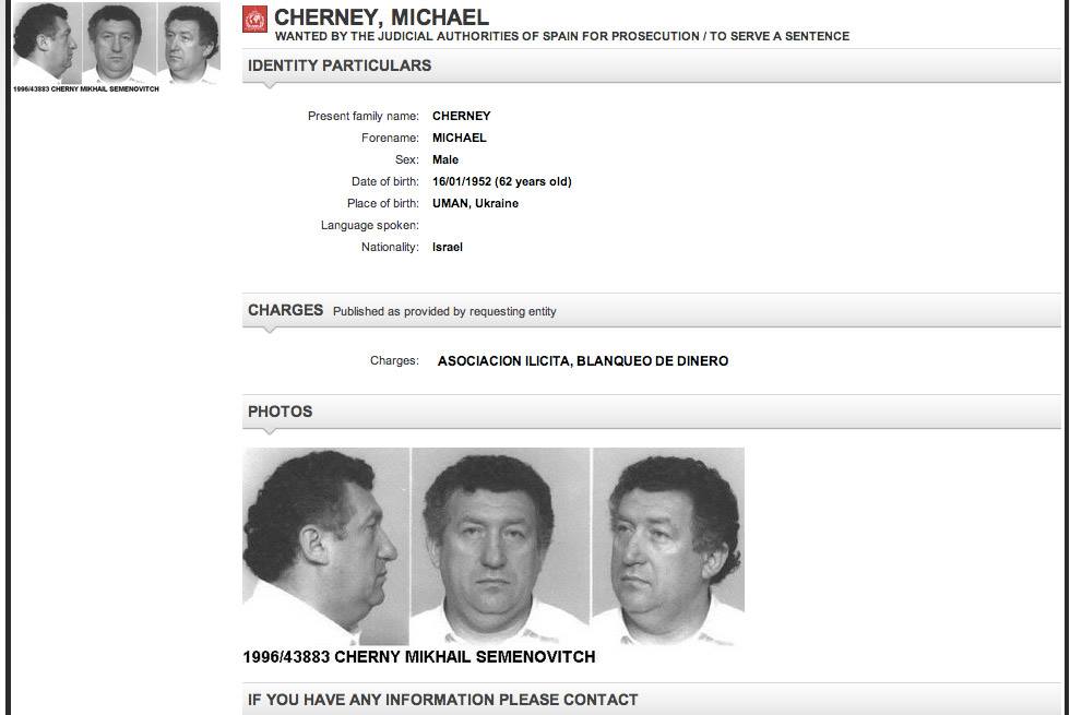Archived Interpol’s warrant on Mikhail Cherny, Izmaylovskaya gang – TBCA